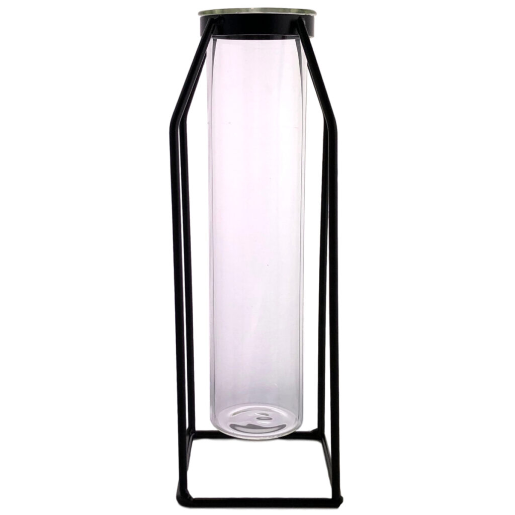 Large Test Tube Vase 27 cm | Glass with Metal Stand