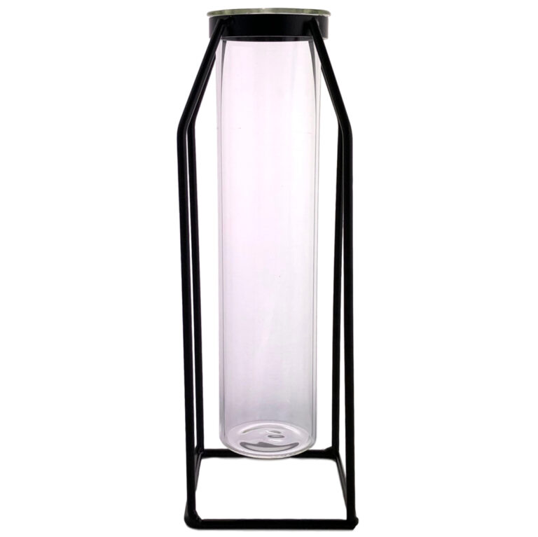Large Test Tube Vase 27 cm | Glass with Metal Stand