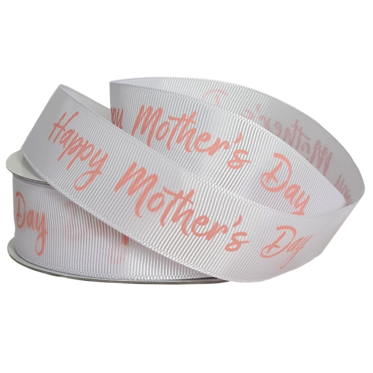 Mother's Day White 'Pink' Ribbon | Floral Craft