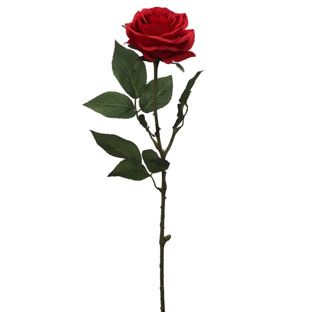 Eliza Artificial Rose – 65cmL Single Stem (Red)