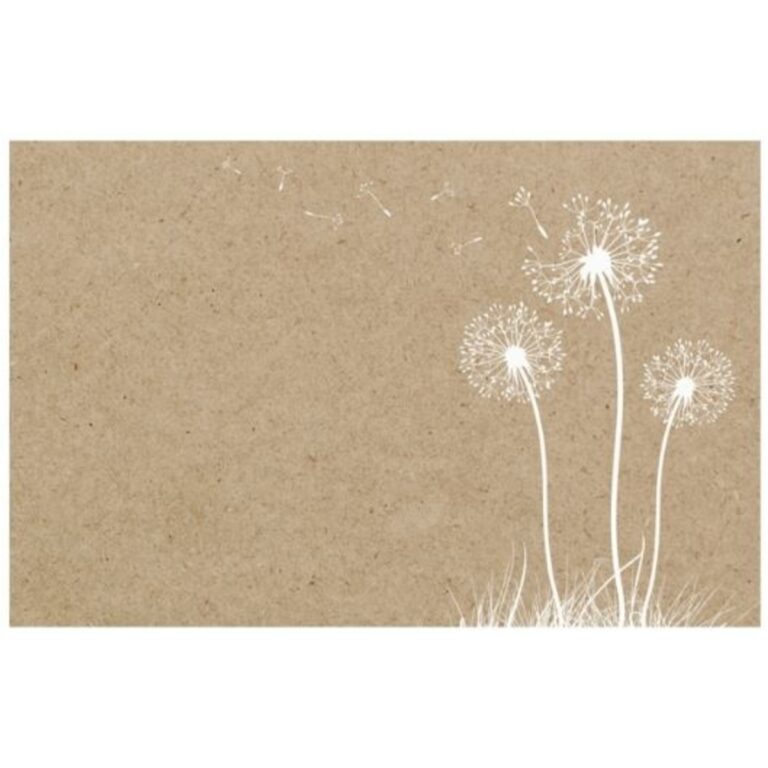 Dandelion Kraft Card x 50 - Floral Craft