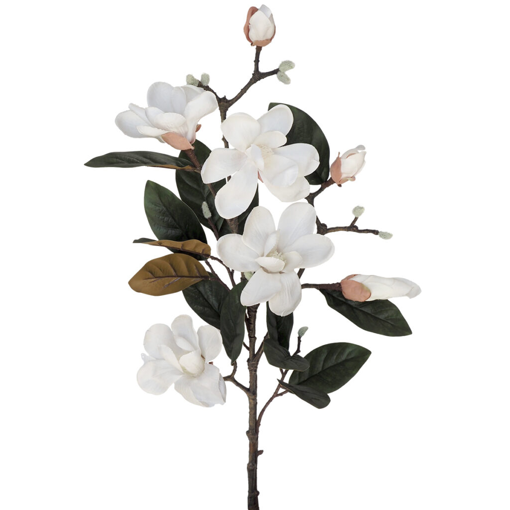 Malvern Real Touch Magnolia Spray - 75cmL / White - Floral Craft