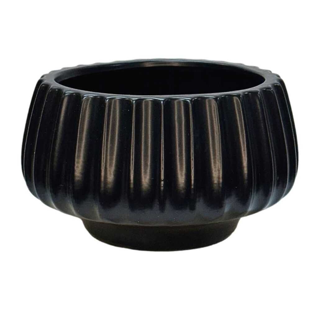 Coronet Ceramic Footed Vase Black | Wholesale Vase | Floral Craft