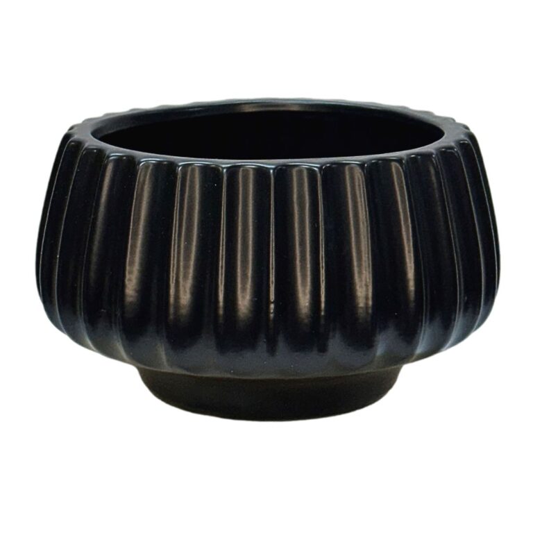 Coronet Ceramic Footed Vase Black | Wholesale Vase | Floral Craft